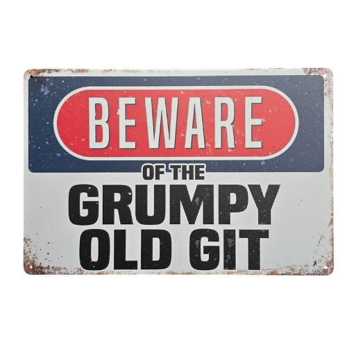 Beware Grumpy Old Git Tin Sign — Creative Treasures NZ
