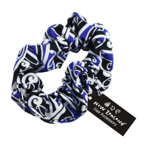 Māori Design Hair Scrunchie - Blue — Creative Treasures NZ