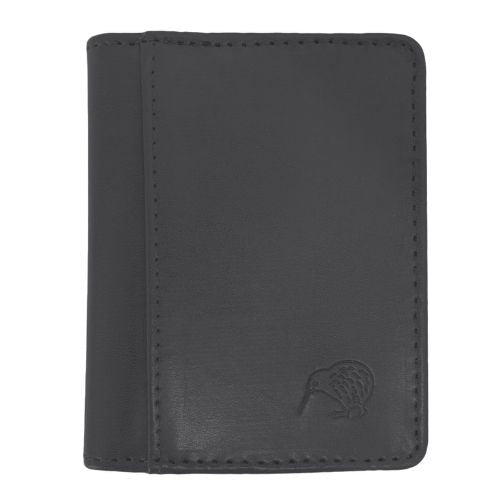 Mens NZ Kiwi Card Wallet - Black — Creative Treasures NZ