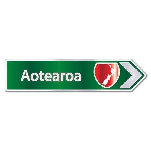 Aotearoa Road Sign Foil Magnet — Creative Treasures NZ
