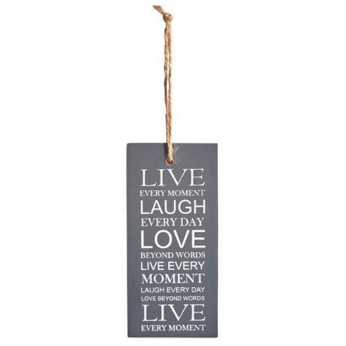 Live, Laugh, Love Hanging Quote Sign. — Creative Treasures NZ